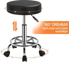 Barová židle Yaheetech – černá, umělá kůže (267477096388)