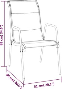 Zahradní židle 2 ks ocel a textilen černé 316820