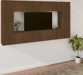 vidaXL 8dílný set TV skříněk kompozitní dřevo [3114291] Barva: hnědý dub