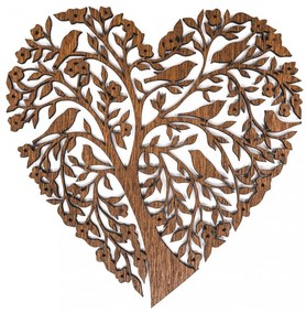 Dřevěný obraz na zeď - Zpívající srdce Barevný vzor: Buk, Rozměry Ø: 40