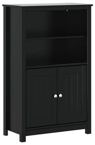 vidaXL Koupelnová skříňka BERG černá 69,5x34x110 cm masivní borovice