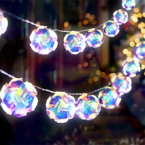 Vánoční LED řetěz s 12 koulemi, 120 LED, 3,6m, různobarevná