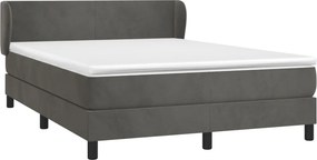 Box spring postel s matrací tmavě šedá 140x200 cm samet 3127374