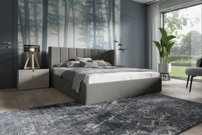 Eka Čalouněná postel EVEREST - Kronos 180x200 cm Barva látky: Smaragdová (19), Úložný prostor: S kovovým rámem úložného prostoru