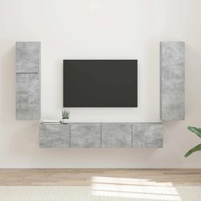 Sestava TV skříněk 4 ks Betonově šedá Kompozitní dřevo 3409036