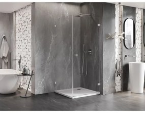 Mexen Lunar-B, pravostranný výklopný sprchový kout 70 x 70 cm, 8mm čiré sklo, chromový profil, 832-070-070-01-00-P