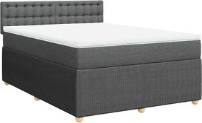 Box spring postel s matrací tmavě šedá 160x200 cm textil 3289822