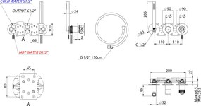 Sapho Versi sprchová vanová baterie podomítková s ruční sprchou 2 výstupy chrom RV052