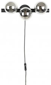 Nástěnná lampa MONICA WLL, kouřové sklo a černý kov White Label Living 5400049
