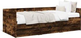 Válenda se zásuvkami bez matrace kouřový dub 75 x 190 cm 3280836