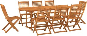 9dílný zahradní jídelní set 220x90x75 cm masivní akáciové dřevo 3086976