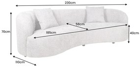 Designová sedačka Pasquale 230 cm šedá