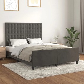 Rám postele bez matrace tmavě šedá 140 x 200 cm samet 3126002