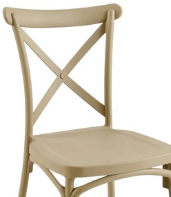Stohovatelná židle SAVITA plast šedo-hnědý