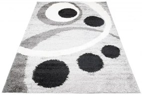 Kusový koberec Shaggy DELHI 7233A šedý krémový černý Rozměr: 300x400 cm