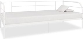 vidaXL Rám denní postele kov 90 x 200 cm [284674] Barva: Bílá