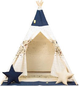 Bino Stan TeePee béžovo-modrý 150 cm