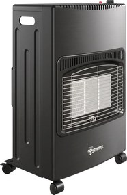 Outsunny Plynový topič venkovní 1,5-4,2 kW sklopný terasový topič s kolečky, ochranným krytem, 3 výkonnostními stupni, hadicí