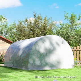 Outsunny Náhradní kryt skleníku, odolný proti povětrnostním vlivům, 400 cm x 300 cm x 200 cm, průhledný, bílý