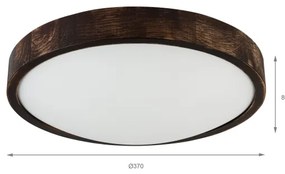 LED Stropní svítidlo OAK SMOKY SLIM LED/36W/230V 4000K pr. 37 cm dub/tmavě hnědá