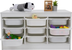 Organizér s úložnými boxy, bílá, TRIMAL