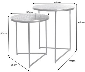 Odkládací stolek 2 ks GAIA Dekorhome 40 cm