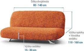 Bielastické potahy GRAFITI NOVÉ cihlové dvojkřeslo s dřevěnými rukojeťmi (š. 80 - 140 cm)