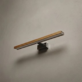 Brilagi-LED Koup osvět zrcad 3v1 WOODY MIRROR LED/12W/230V 60 cm IP44 chrom/dub