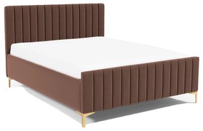 Eka Čalouněná postel SUTRA+ 160x200 cm Barva látky Trinity: (2307) Hnědá, Úložný prostor: S dřevěným rámem úložného prostoru