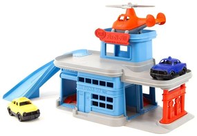 Green Toys Patrová garáž modrá s příslušenstvím