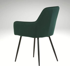 Vikio Jídelní set pro 6 osob 160x90 cm dub noha U zelená židle s područkami VJS166-6Z