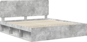 Rám postele s čelo Beton 180 x 200 cm Masivní borové dřevo 3412455