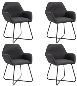 Jídelní židle 4 ks černé textil 277106