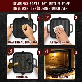 GUSSKÖNIG Grilovací pánev 30 cm / Grilovací pánev / Litina / Indukce /