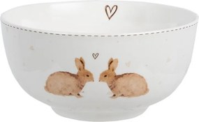 Miska s králíčky a srdíčky Bunnies in Love - Ø 14*7 cm / 500 ml