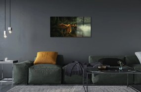 Obraz na skle Žena strom mraky 125x50 cm