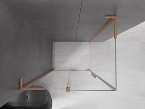 Mexen Velar L, sprchový kout s posuvnými dveřmi 120 x 100 cm, 8mm čiré sklo, měděná matná, 871-120-100-03-65