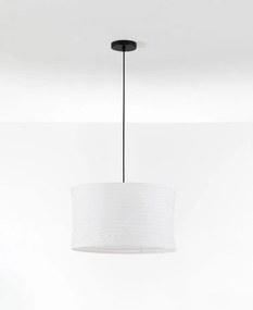 Bílé lněné závěsné svítidlo ø 50 cm Linnet – Nova Luce