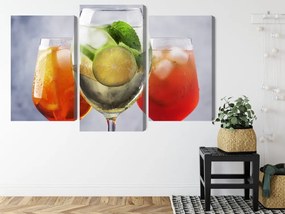 Vícedílný obraz Sada Letních Koktejlů Nedostatek Nedostatek Plátno Canvas 90x60