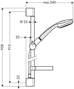 Hansgrohe Croma 100, sprchová souprava Mona, 1 proud, chromová, HAN-27724000