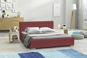 Eka Čalouněná postel SWIFT - Kronos 90x200 cm Barva látky: Tmavě růžová (Kronos 29), Úložný prostor: S kovovým rámem úložného prostoru