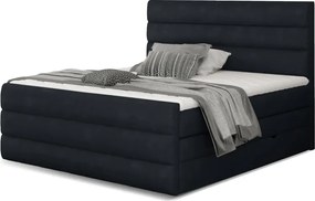 Kontinentální boxspring postel Carmen, černá 160x200cm (Kronos 07/ Cand 03)