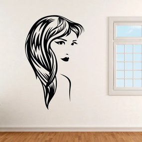Dámský obličej silueta 8 - vinylová samolepka na zeď 100x62cm