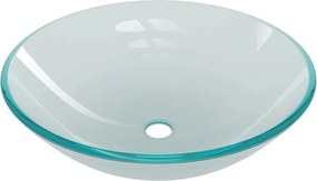 vidaXL Koupelnové umyvadlo s baterií a výpustí tvrzené sklo [3098444] Barva umyvadla: polomatné