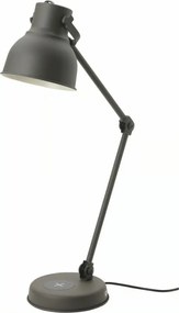 Ikea Hektar Stolní lampa s indukční nabíječkou, tmavě šedá, E14