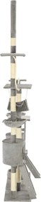 Škrabadlo pro kočky se sisalovými sloupky 230–250 cm šedé 170617