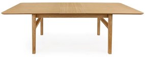 Rozkládací jídelní stůl s přídavnou deskou v dekoru dubu 90x180 cm Curved – Woodman