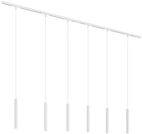 Moderní kolejnicový systém se 6 bílými závěsnými světly 1-fázový - Slimline Keno