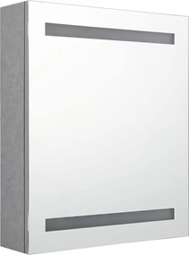 LED koupelnová skříňka se zrcadlem betonově šedá 50x14x60 cm 326479