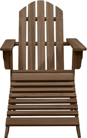 Zahradní židle Adirondack podnožka a stůl masivní jedle hnědá 315931